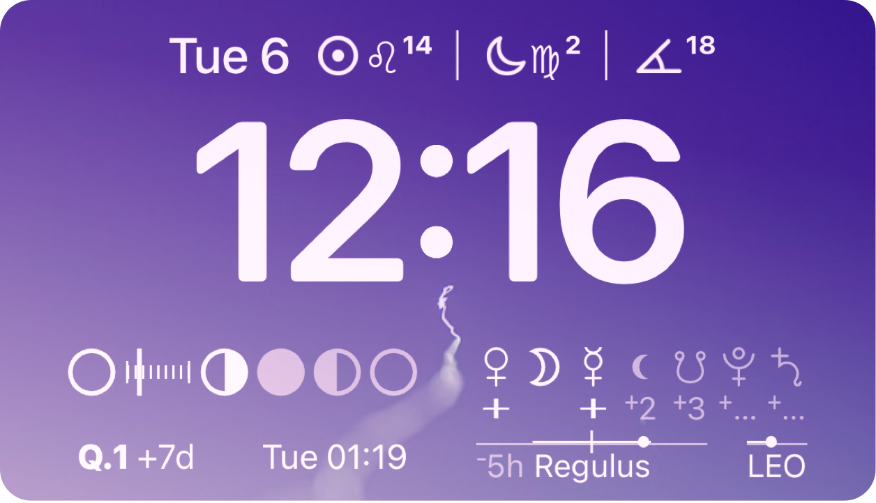 Current Moon phase and cycle widgets for your Lock Screen and Home Screen