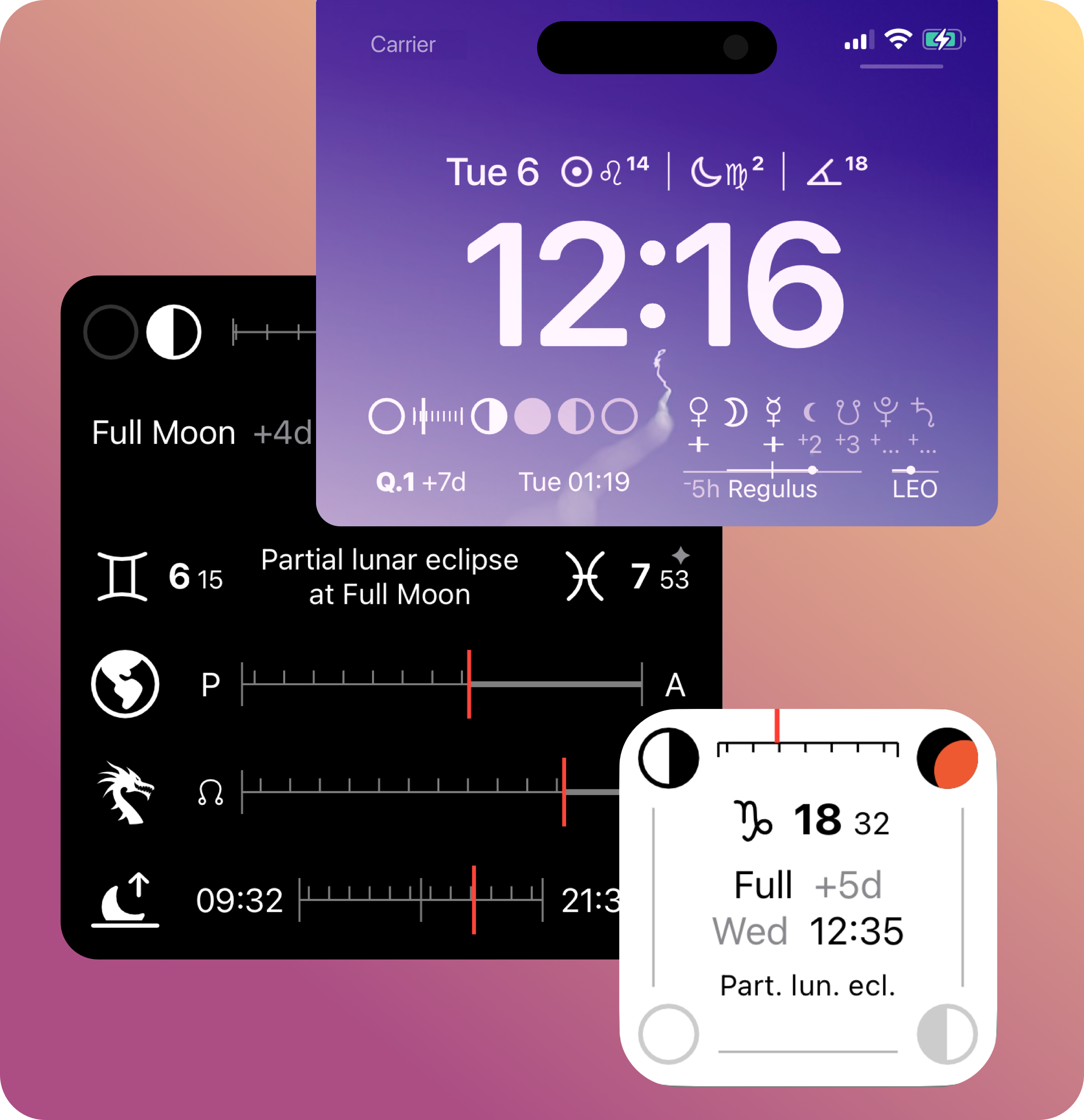 Current Moon phase and cycle widgets for your Lock Screen and Home Screen
