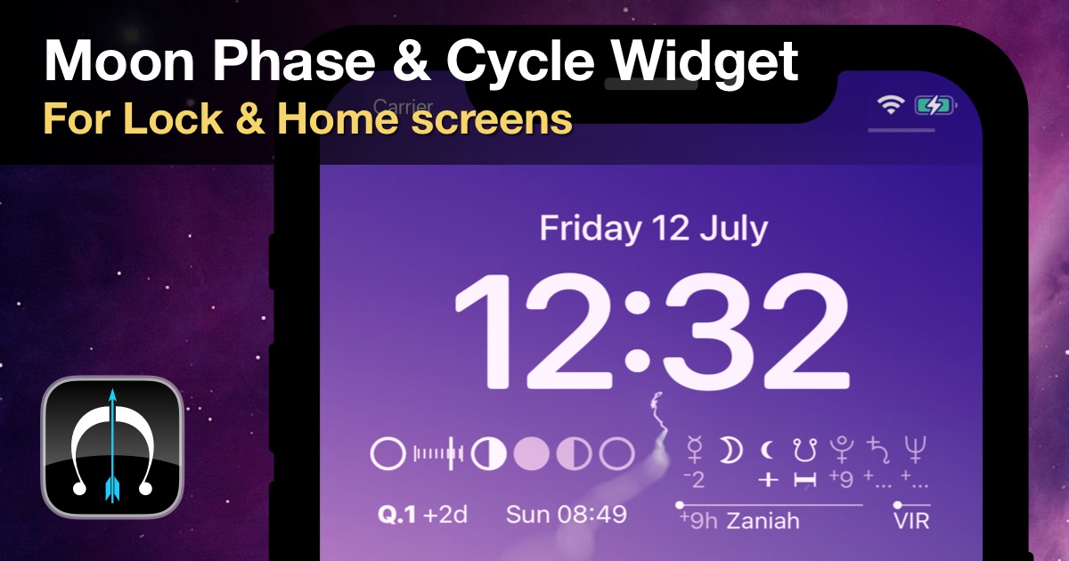 Current Moon phase and cycle widgets for your Lock Screen and Home Screen